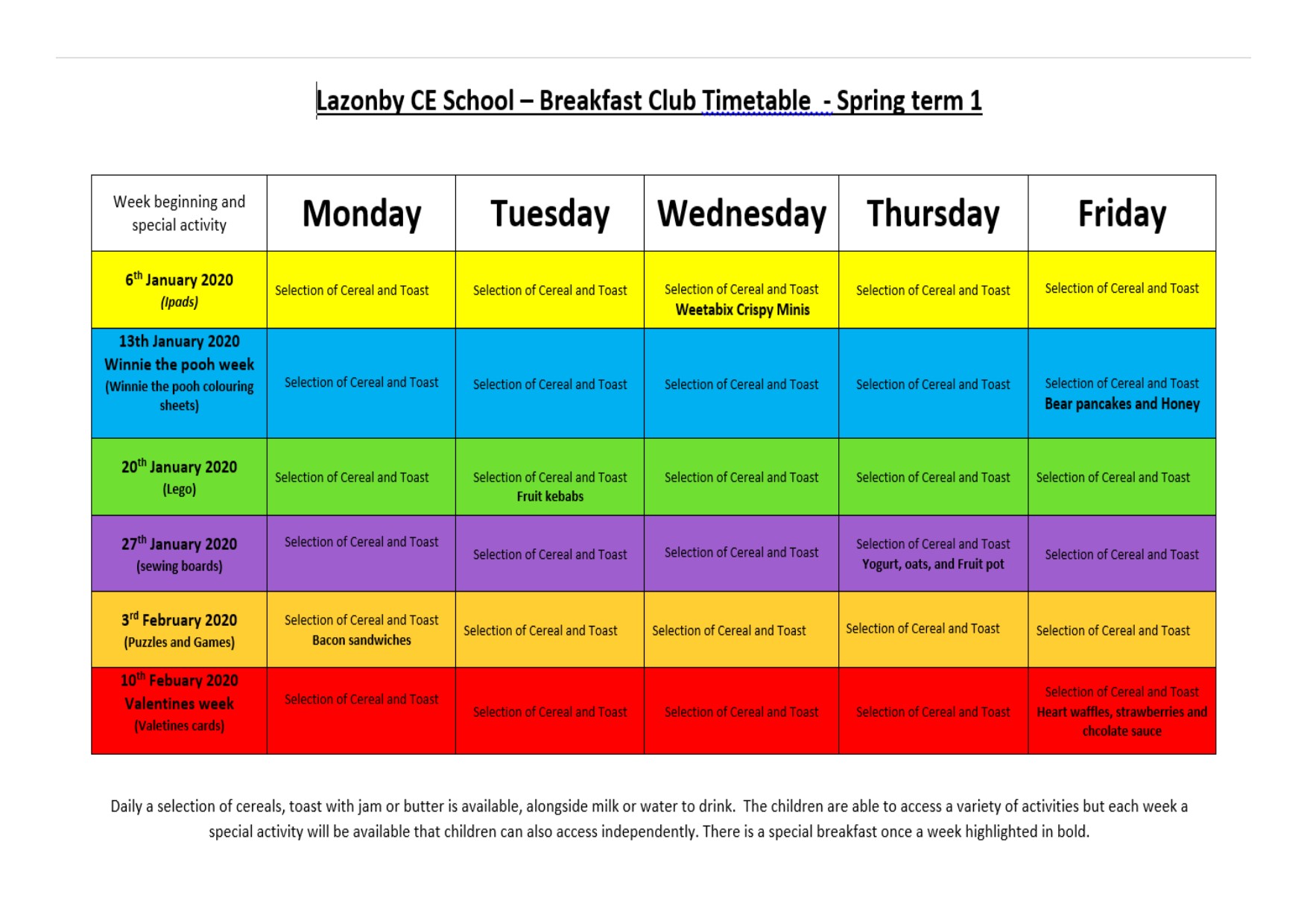 Breakfast Club - Lazonby C of E School